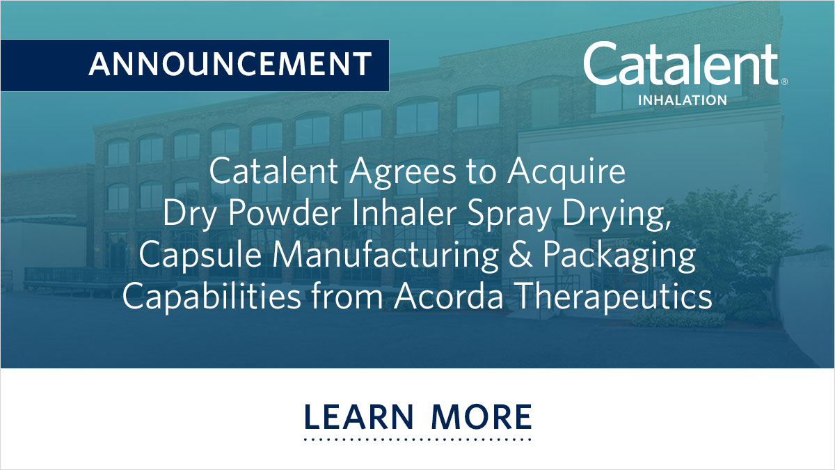 Catalent Completes Acorda Therapeutics Capabilities Acquisition