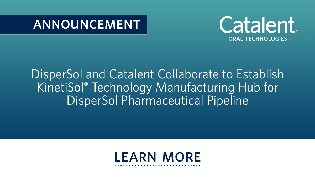 DisperSol & Catalent Partner on Hub for DisperSol Pipeline