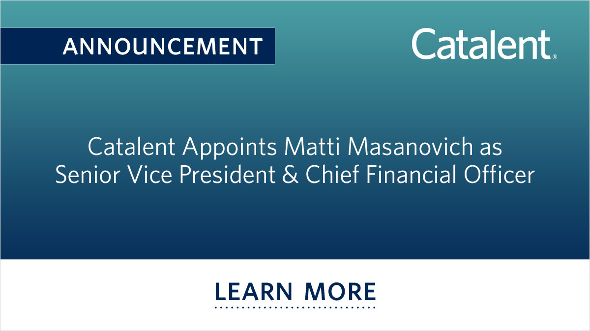 Catalent Appoints Senior Vice President & Chief Financial Officer
